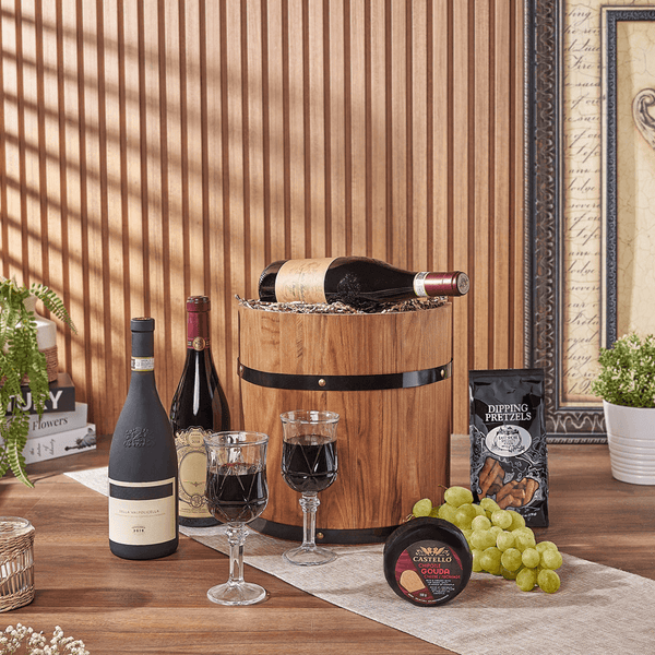 Lovely Wine Cheese Barrel - Table Wines – Wine gifts – Montreal delivery - Montreal Baskets